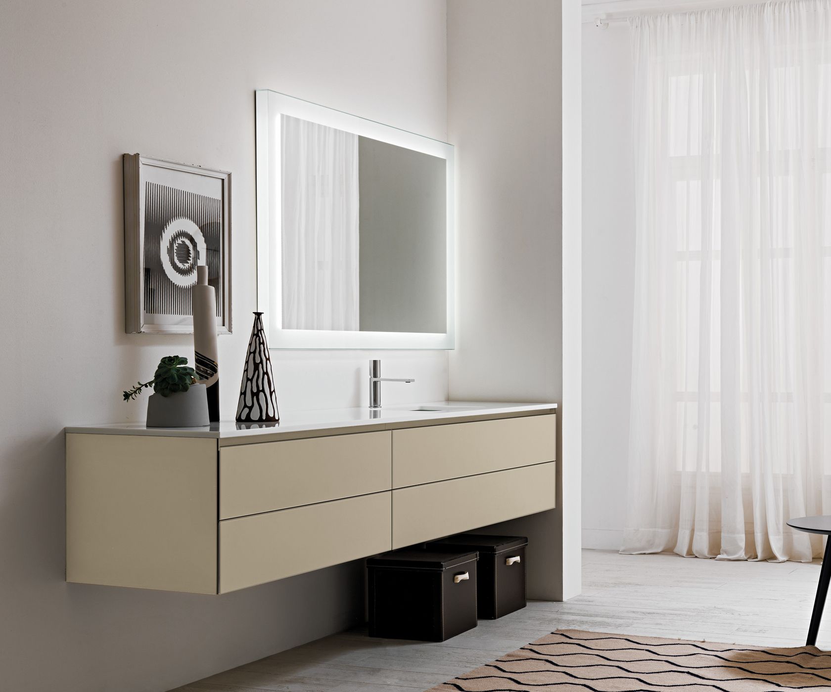 MONOLITE 18 | Vanity unit with drawers Wall-mounted crystal vanity unit ...