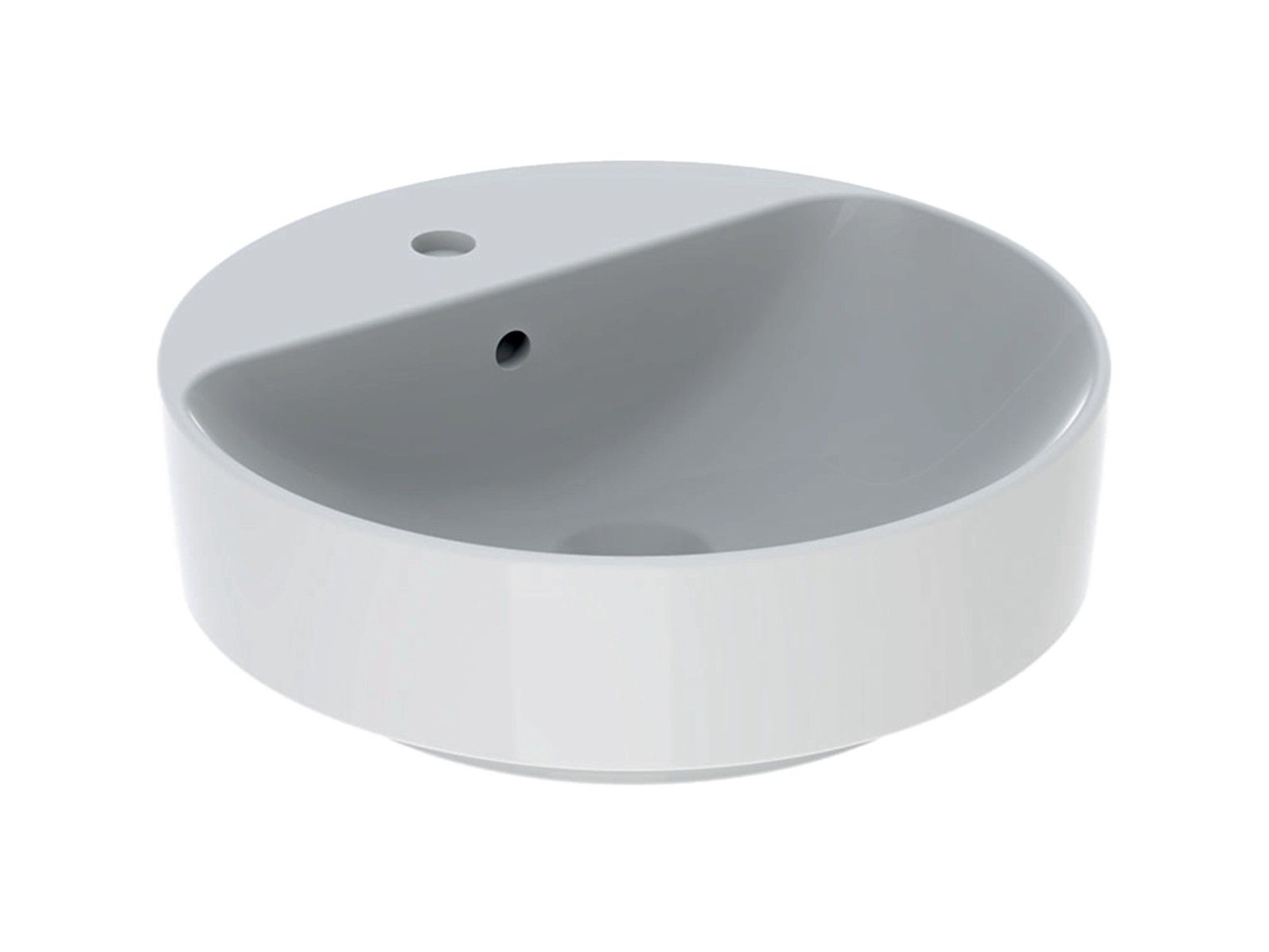 VARIFORM Countertop round porcelain stoneware washbasin with overflow ...