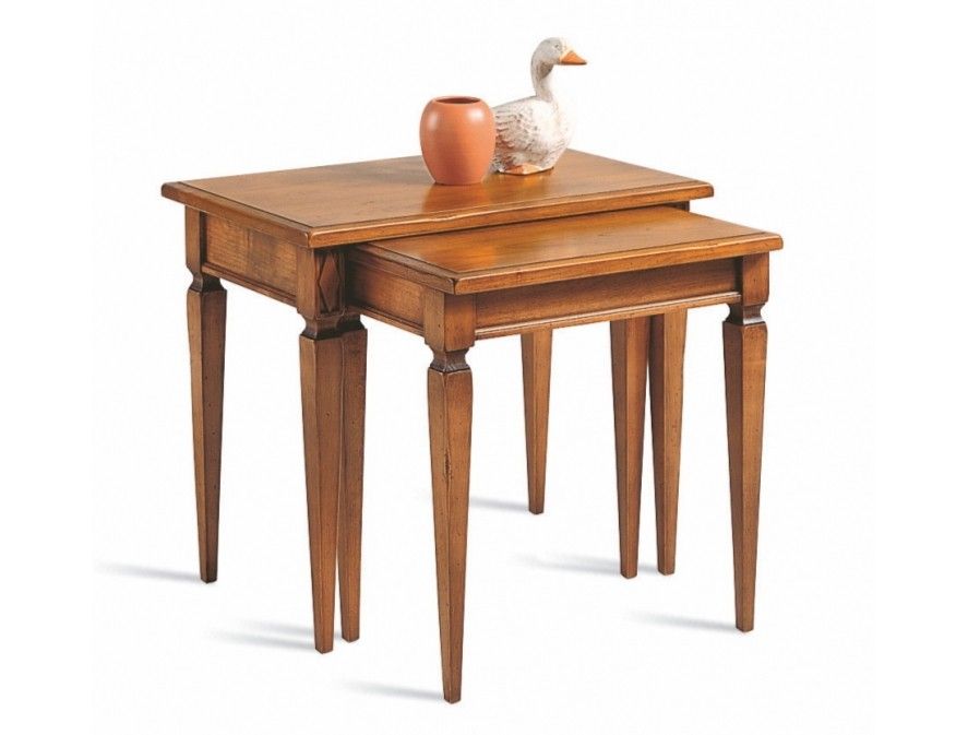 VILLA BORGHESE Rectangular cherry wood high side table By SELVA