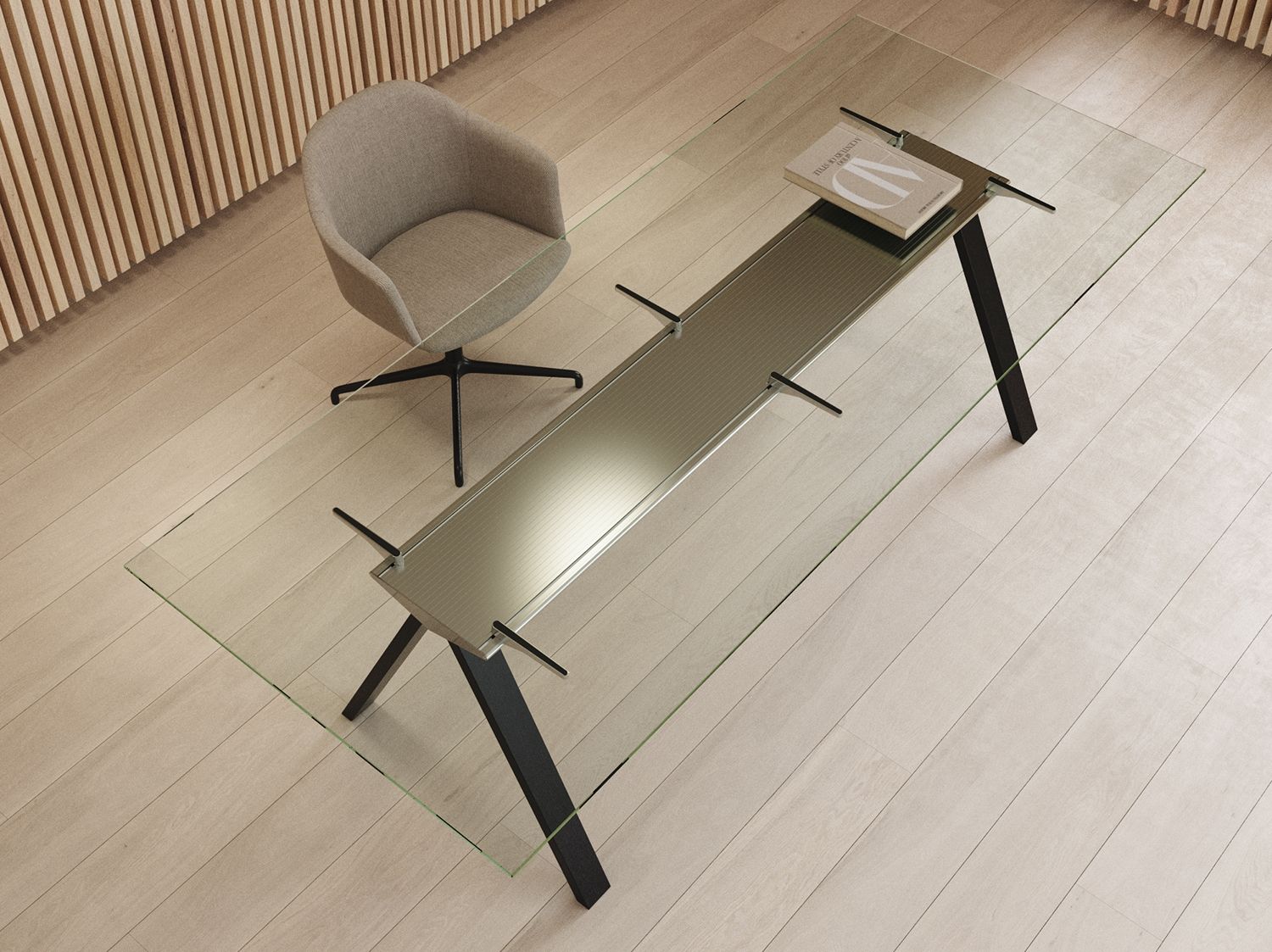 VIS DIRECTIONAL | Glass office desk By BK Contract design Gabriel Teixidó