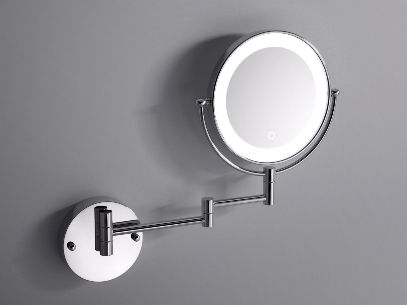 VOGUE Contemporary style round wall-mounted shaving mirror with ...