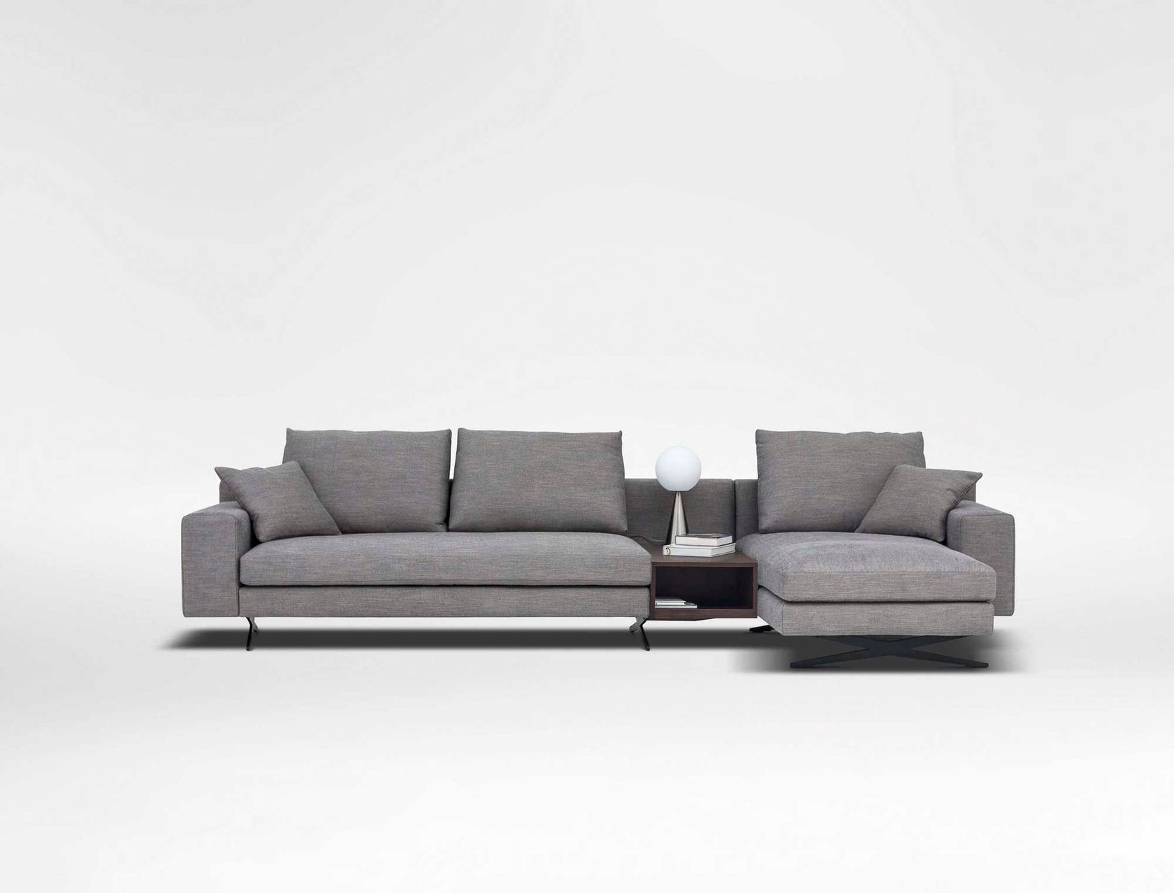 WAKE Sectional fabric sofa with chaise longue By CAMERICH