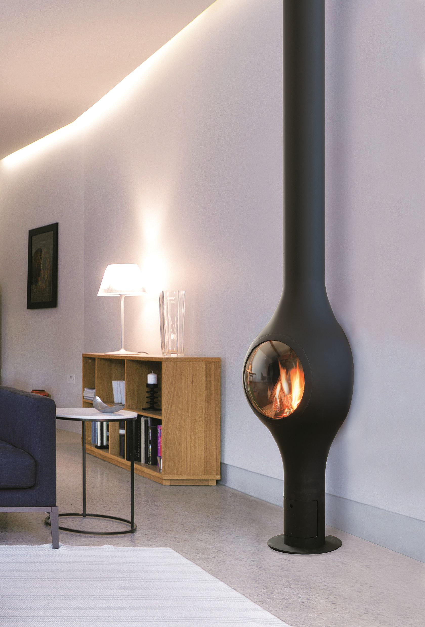 BOAFOCUS | Wall-mounted fireplace Boafocus Collection By Focus creation design Dominique Imbert
