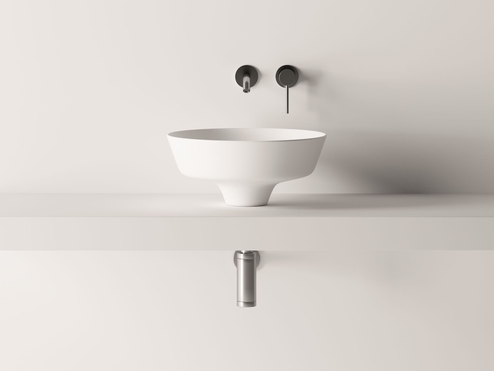 EQUILIBRIUM Countertop round ceramic washbasin By Alice Ceramica