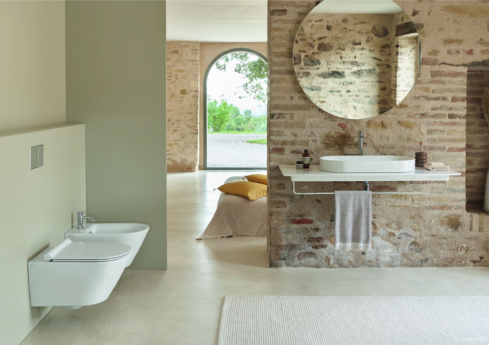 Washbasin with towel rail Horizon Collection By CERAMICA CATALANO