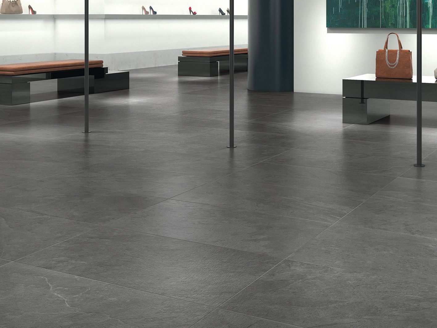 WATERFALL GRAY FLOW Porcelain stoneware wall/floor tiles with stone ...
