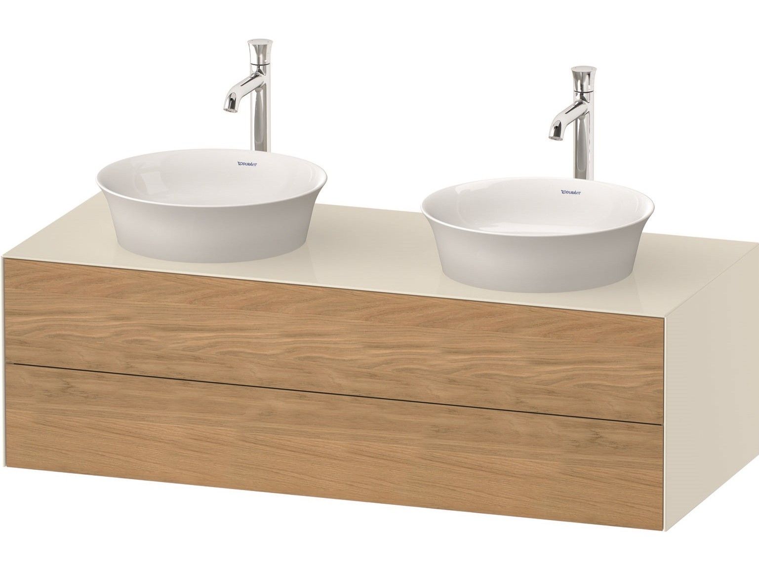 WHITE TULIP WT4988 | Double vanity unit Double wall-mounted wooden ...
