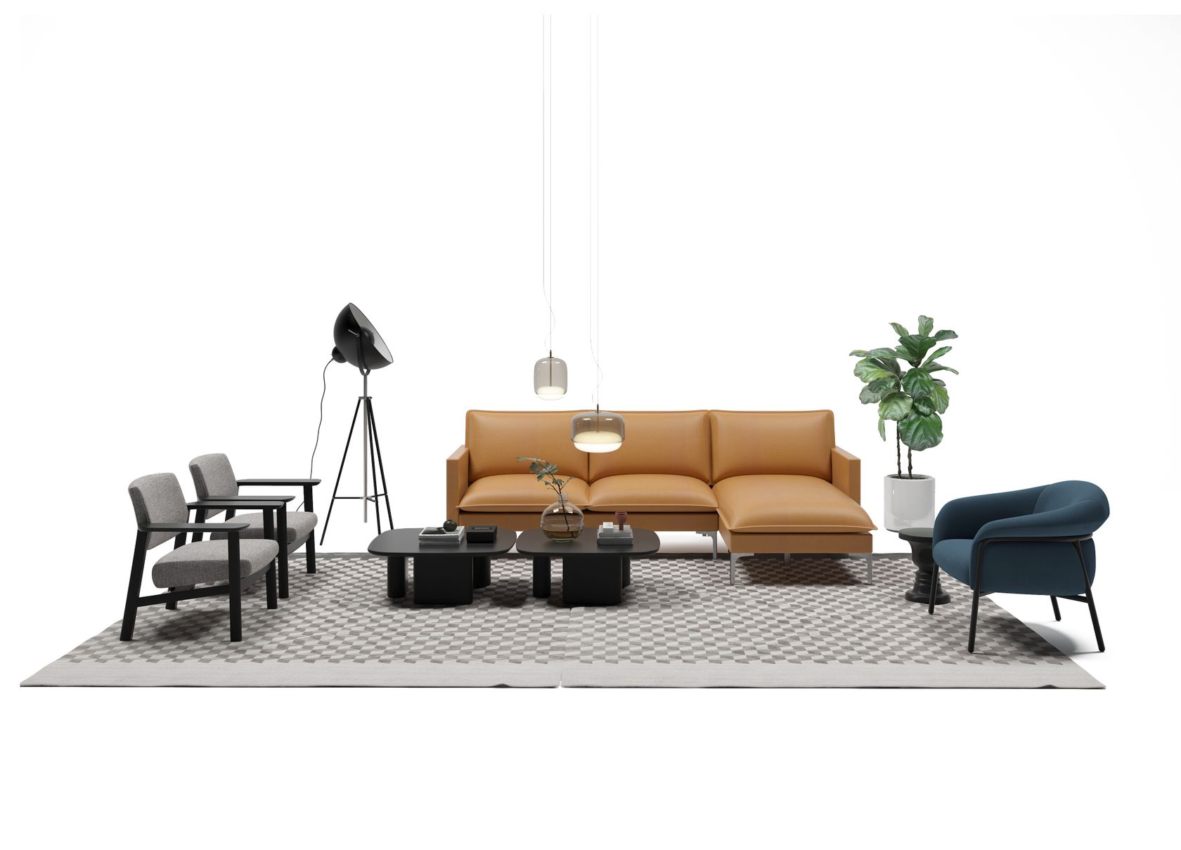 WIDE Fabric and wooden easy chair with armrests By grado design
