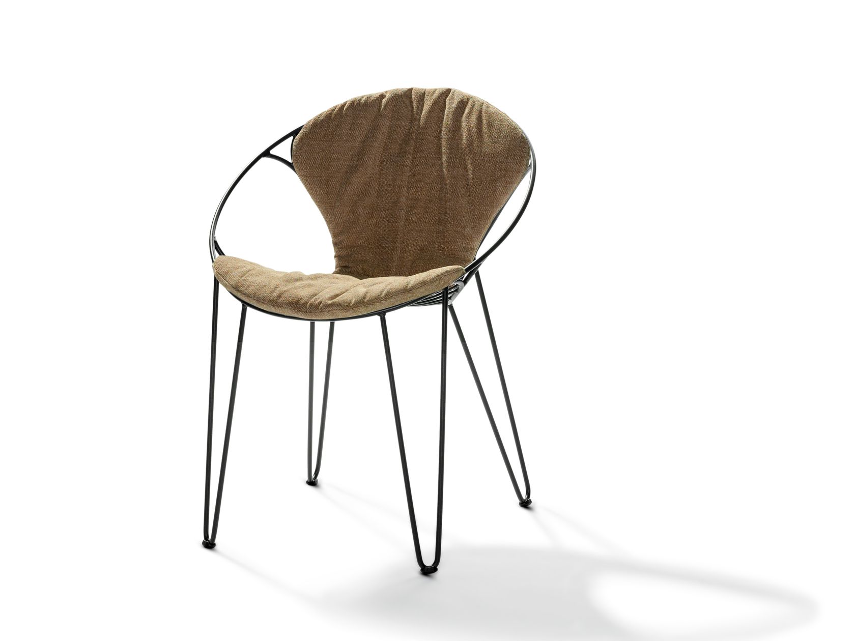 WIRE Upholstered stackable fabric chair By Joli | design Mathias De Ferm