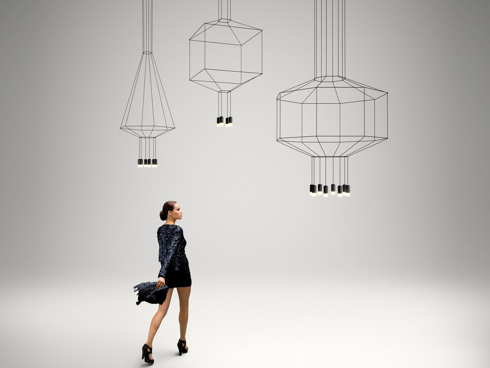 LED pendant lamp WIREFLOW 8 Wireflow Collection By Vibia design Arik Levy