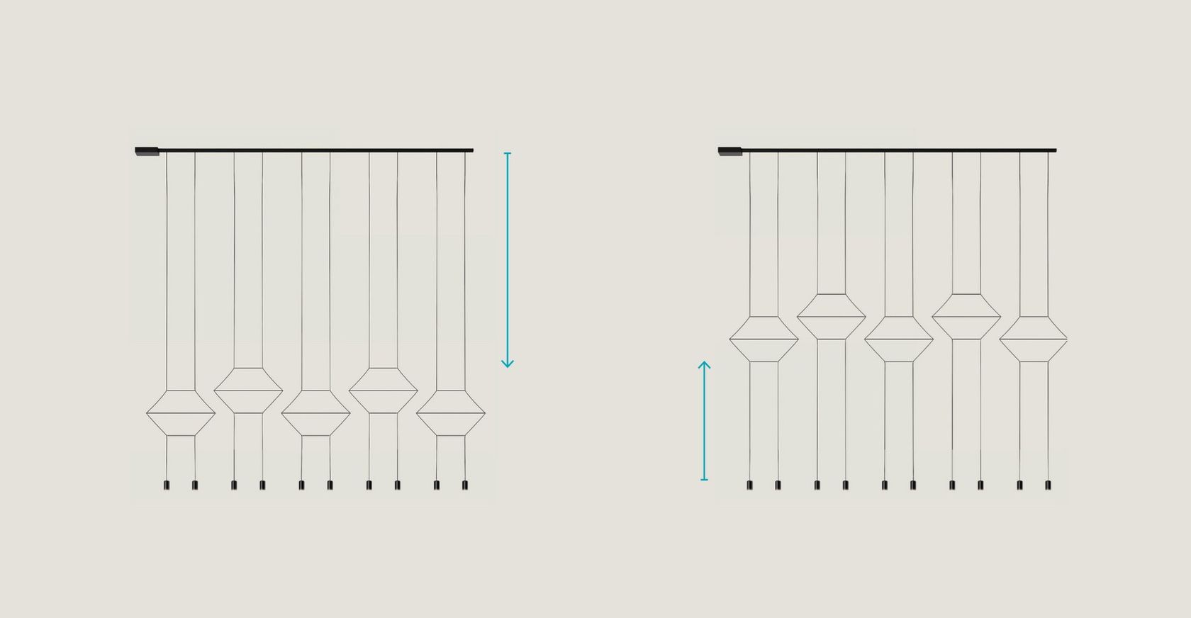 WIREFLOW LINEAL Pendant lamp By Vibia | design Arik Levy