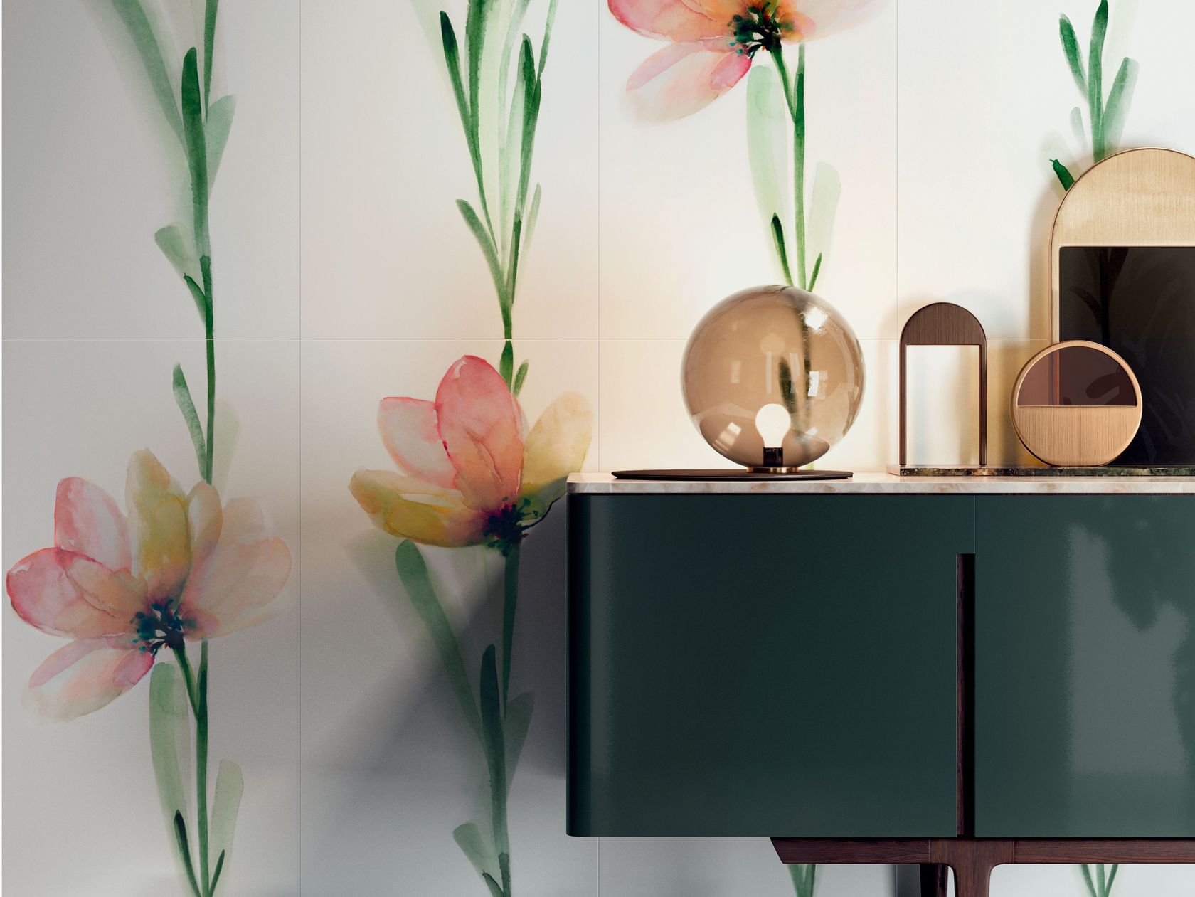 Indoor porcelain stoneware wall tiles WONDERWALL - FLEUR By COTTO D'ESTE