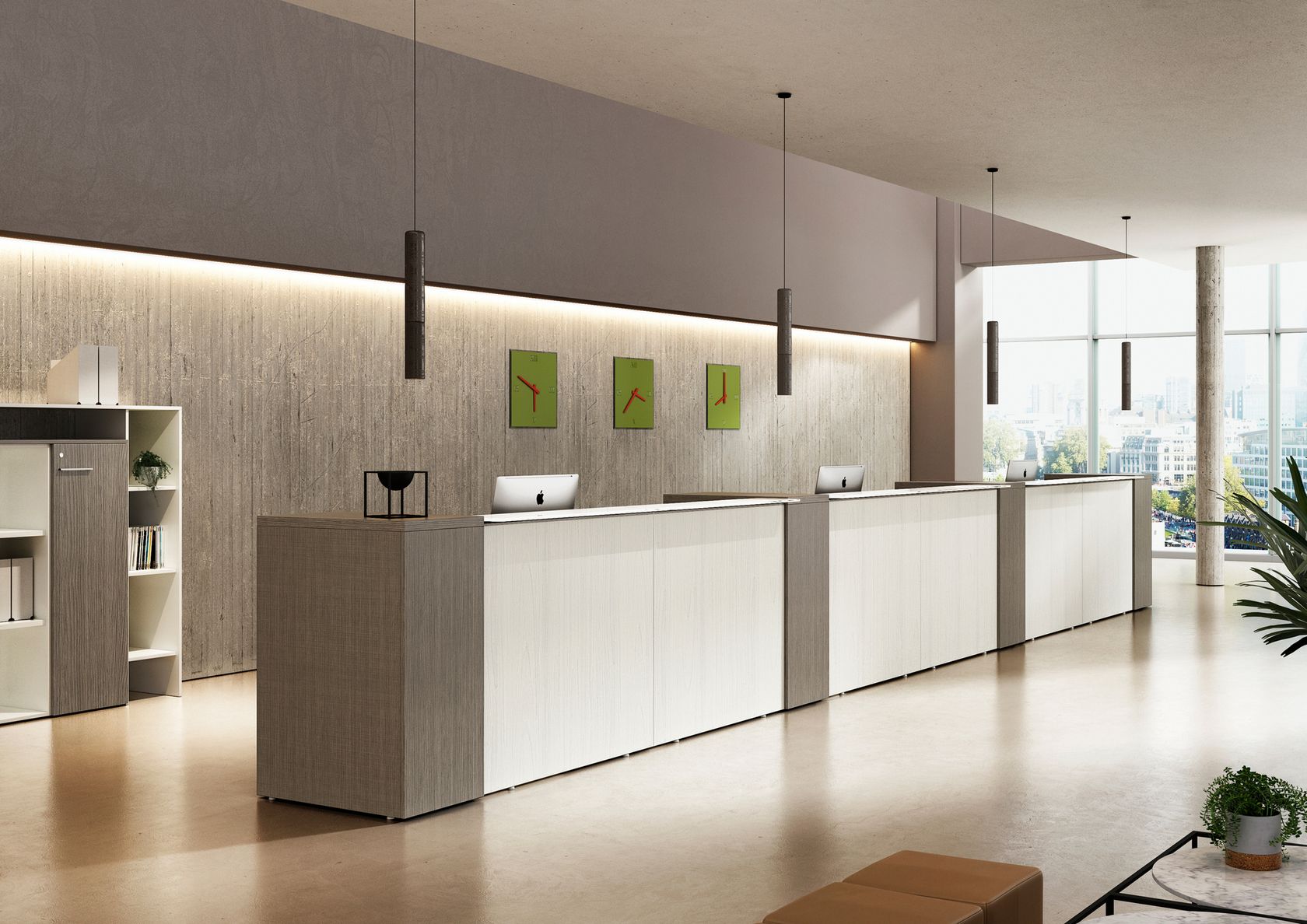 AXIOM Banco reception in legno By Styloffice