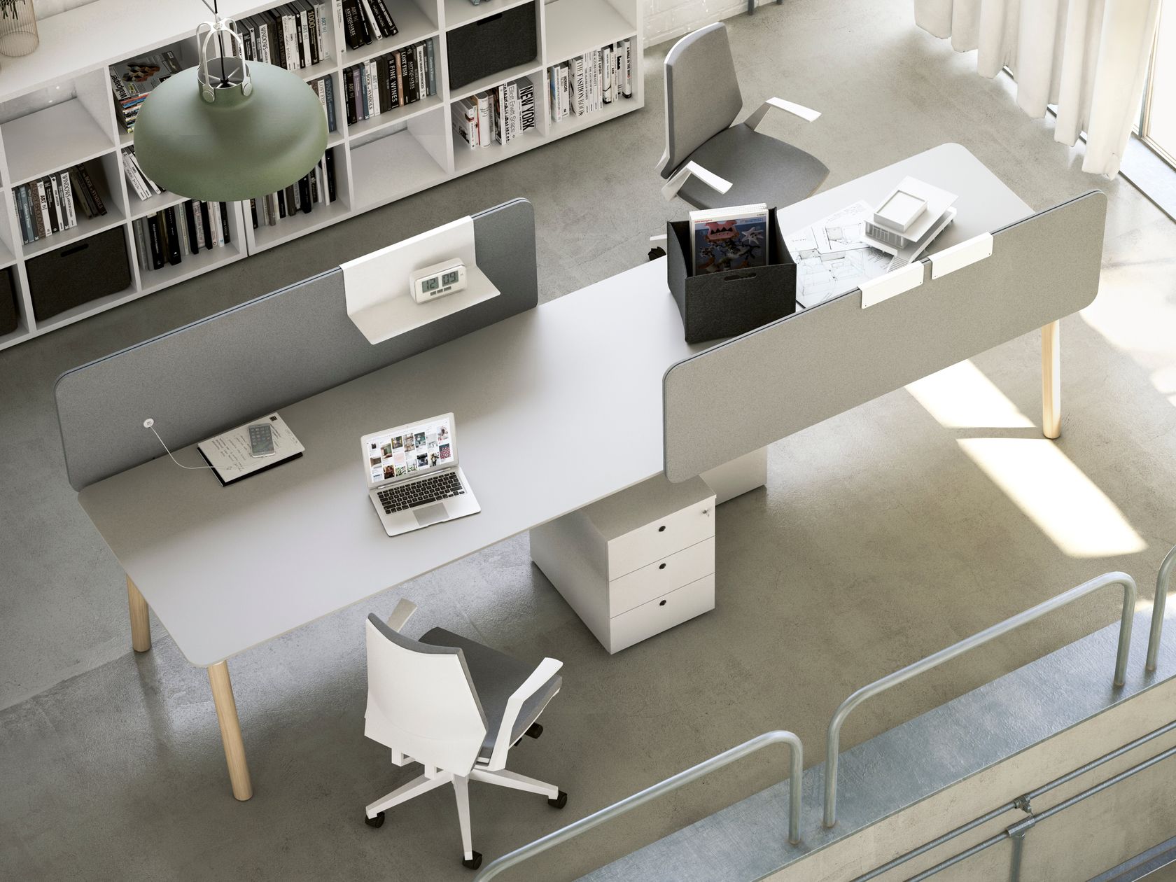 WOODS | Office workstation with shelves Woods Collection By FANTONI