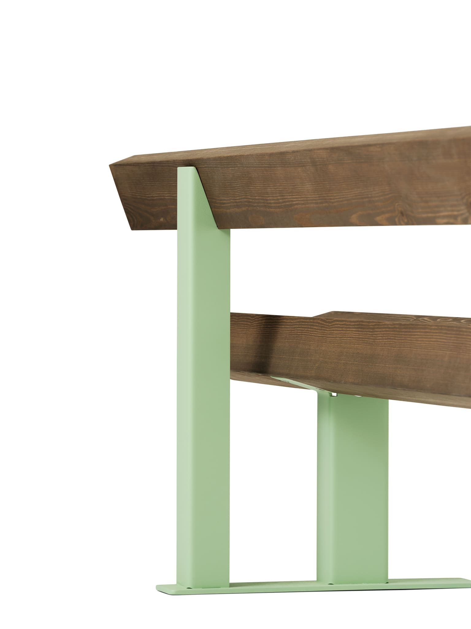 YPSILON | Bench with back Steel and wood bench with back By VESTRE ...