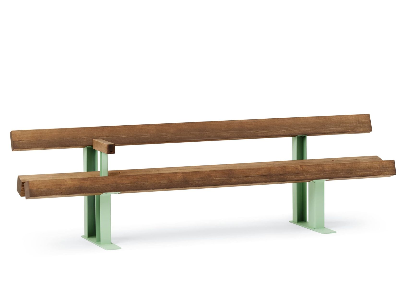 YPSILON | Bench with back Steel and wood bench with back By VESTRE ...