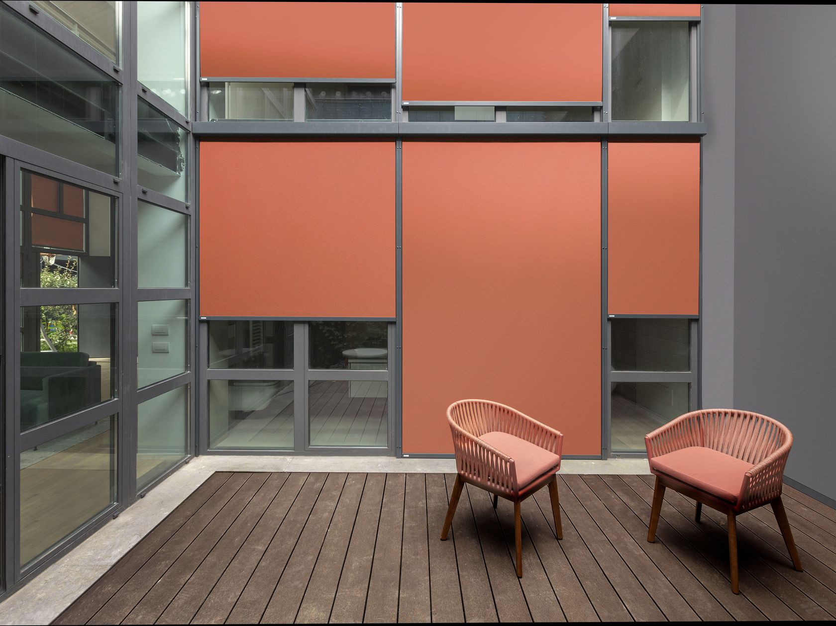 Z-BOX Box fabric roller blind with guide system By Bandalux