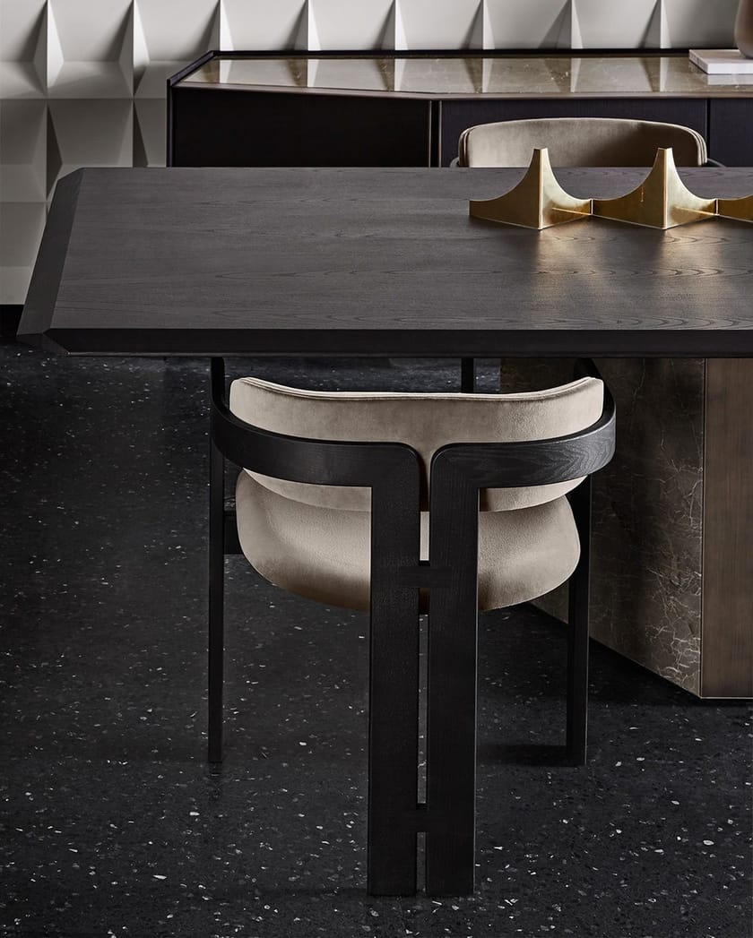 0419 | Chair Upholstered velvet chair with armrests By Gallotti&Radice