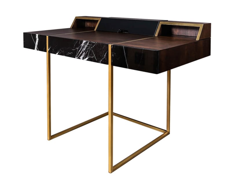 FAMED | Writing desk Rectangular wooden and marble writing desk By LAGU