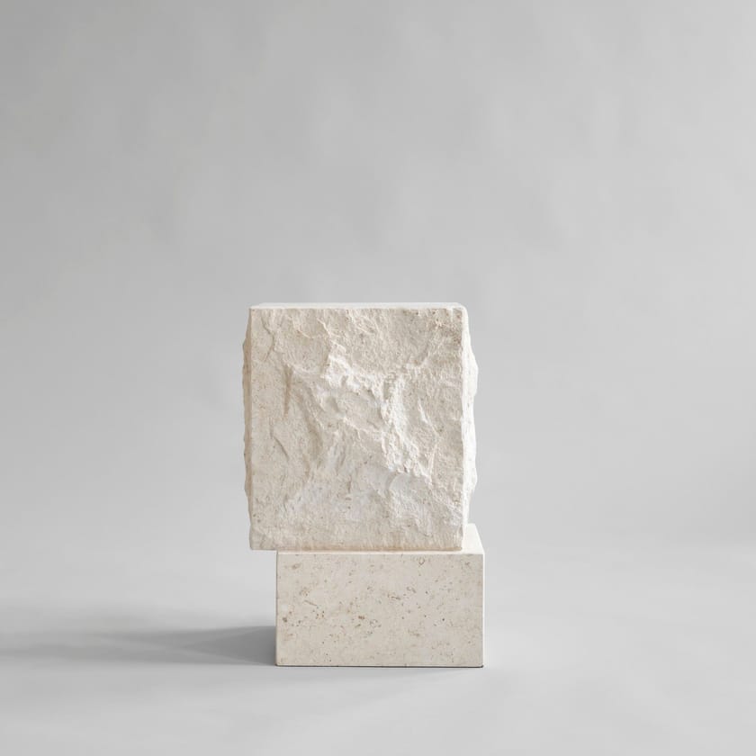 TEMPLE TABLE TALL Calcareous stone high side table By 101 Copenhagen ...