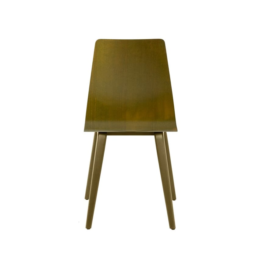 TECLA SE02A Trestle-based wood veneer chair with beech base By New Life