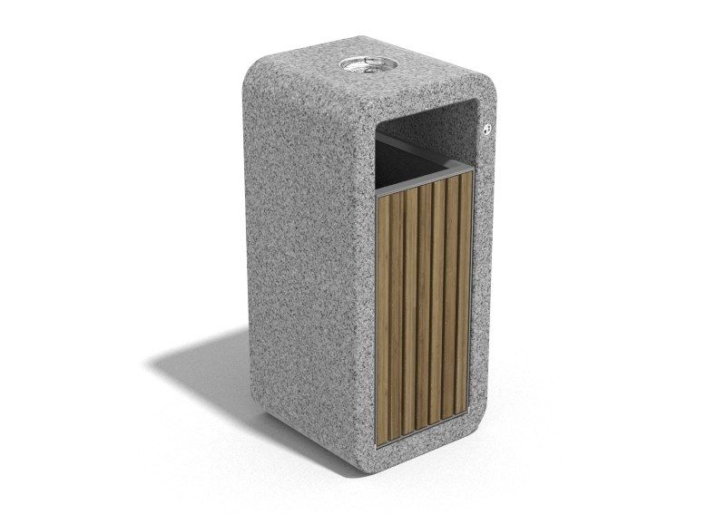 243 | Concrete litter bin Outdoor concrete litter bin with ashtray By ...
