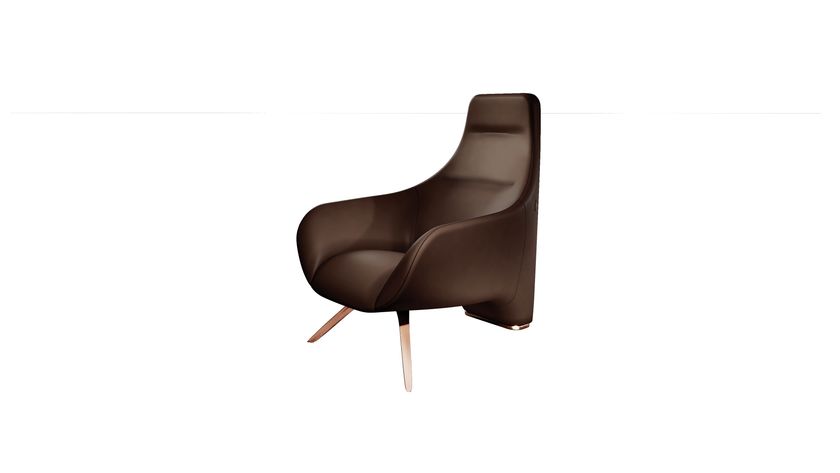 MILANO LOUNGE Leather armchair with armrests By 29 MILANO