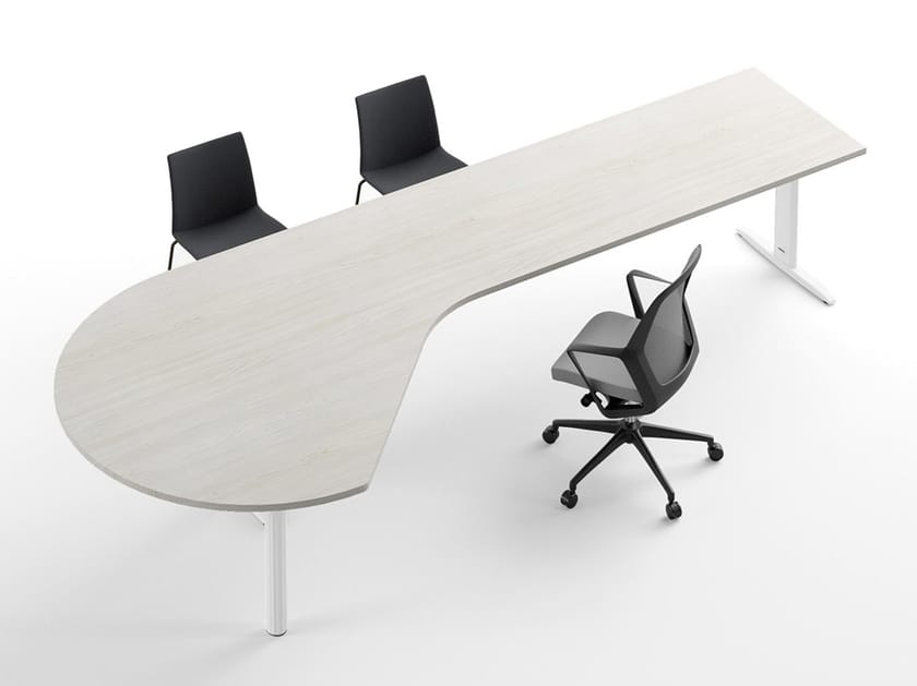 Multiple melamine-faced chipboard office desk 3 cm-thick desk By Cinquanta3