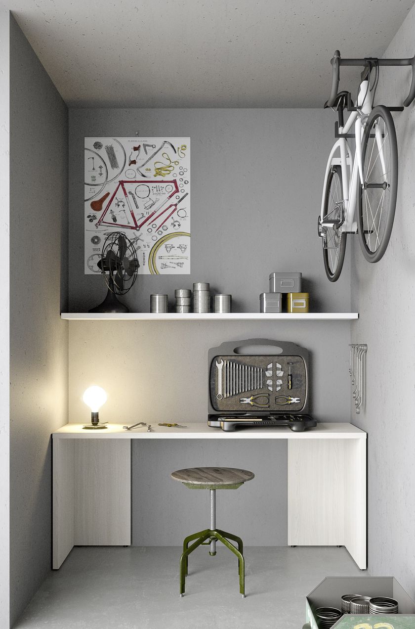 Multiple melamine-faced chipboard office desk 3 cm-thick desk By Cinquanta3