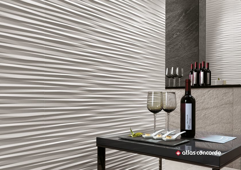 White-paste 3D Wall Cladding 3D WALL DESIGN ULTRABLADE By Atlas Concorde