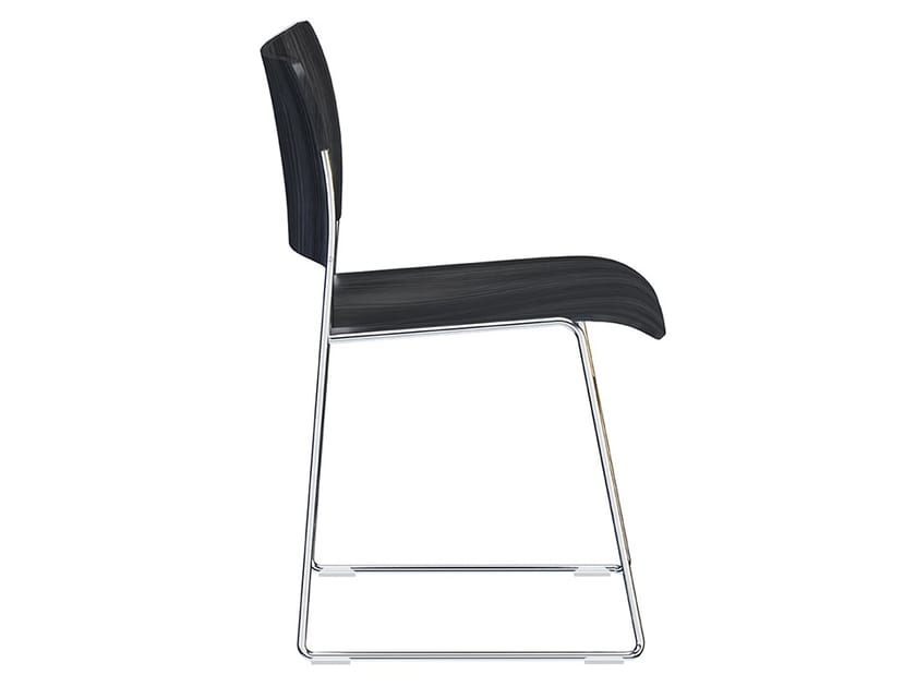 40/4 XTRA Stackable sled base wood veneer chair By Howe | design David ...