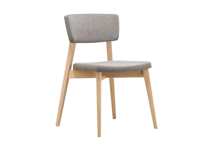 HELLEN SE04 Stackable upholstered open back beech chair By New Life