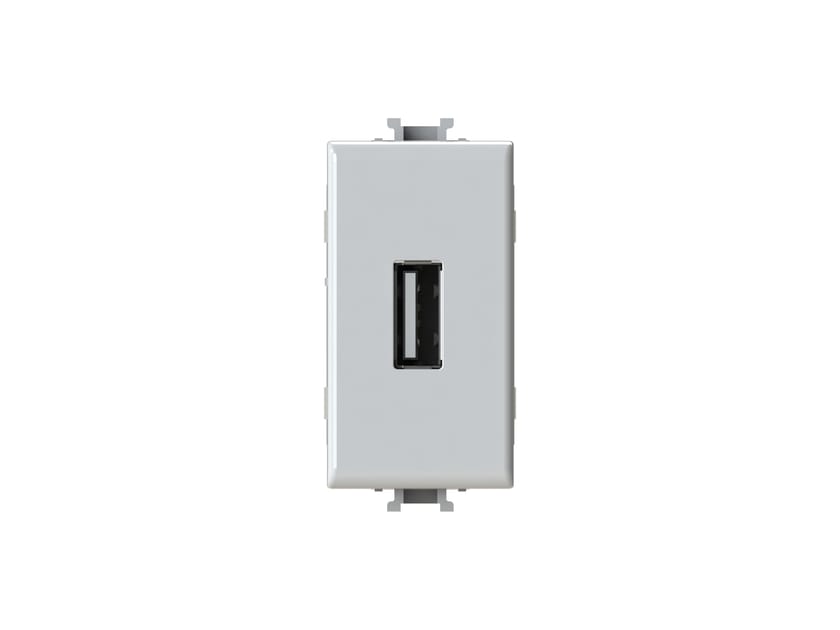 U SERIE Single plastic electrical outlet with USB By 4 BOX