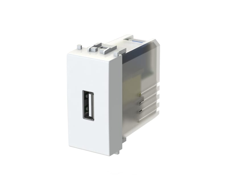 Single plastic electrical outlet with USB 4B.V14.USB U Serie Collection ...