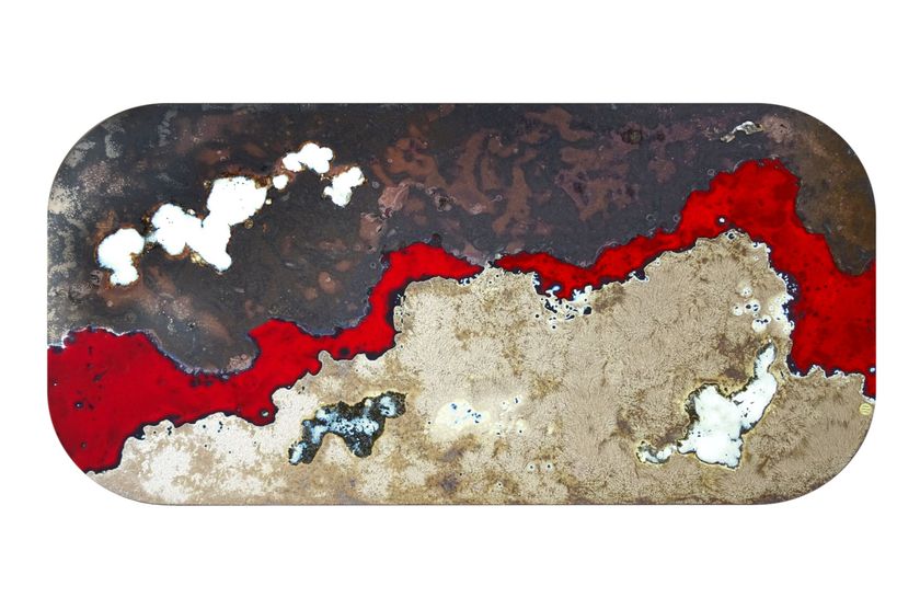RED ROCKS Rectangular lava stone table By Grandi Maioliche Ficola