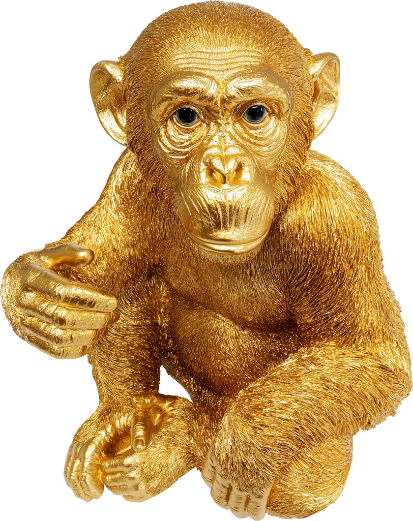 Polyresin sculpture BABY APE GOLD By KARE Design
