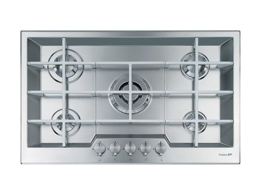 Piano cottura a gas semi filo top in acciaio inox 5F KE S/FT GR.WHITE ...