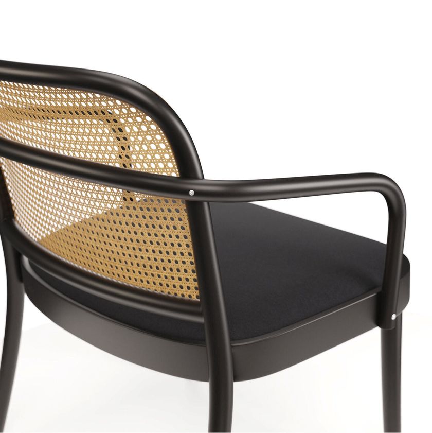 811 Vienna straw easy chair with armrests with padded seat By TON ...