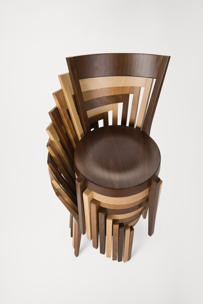 A-4770-SPIRE Stackable beech chair open back By Paged