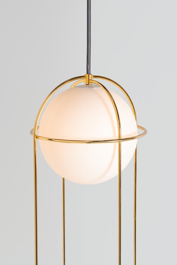 ORBIT Glass and steel pendant lamp By A-N-D | design Lukas Peet