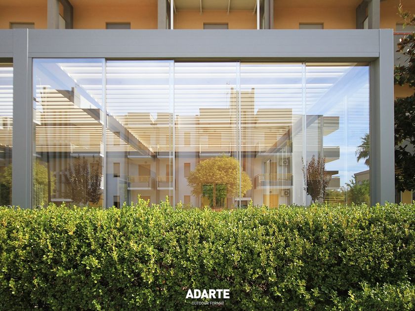 Sliding glass and aluminium glass facade A1703 VYSTA-S By ADARTE