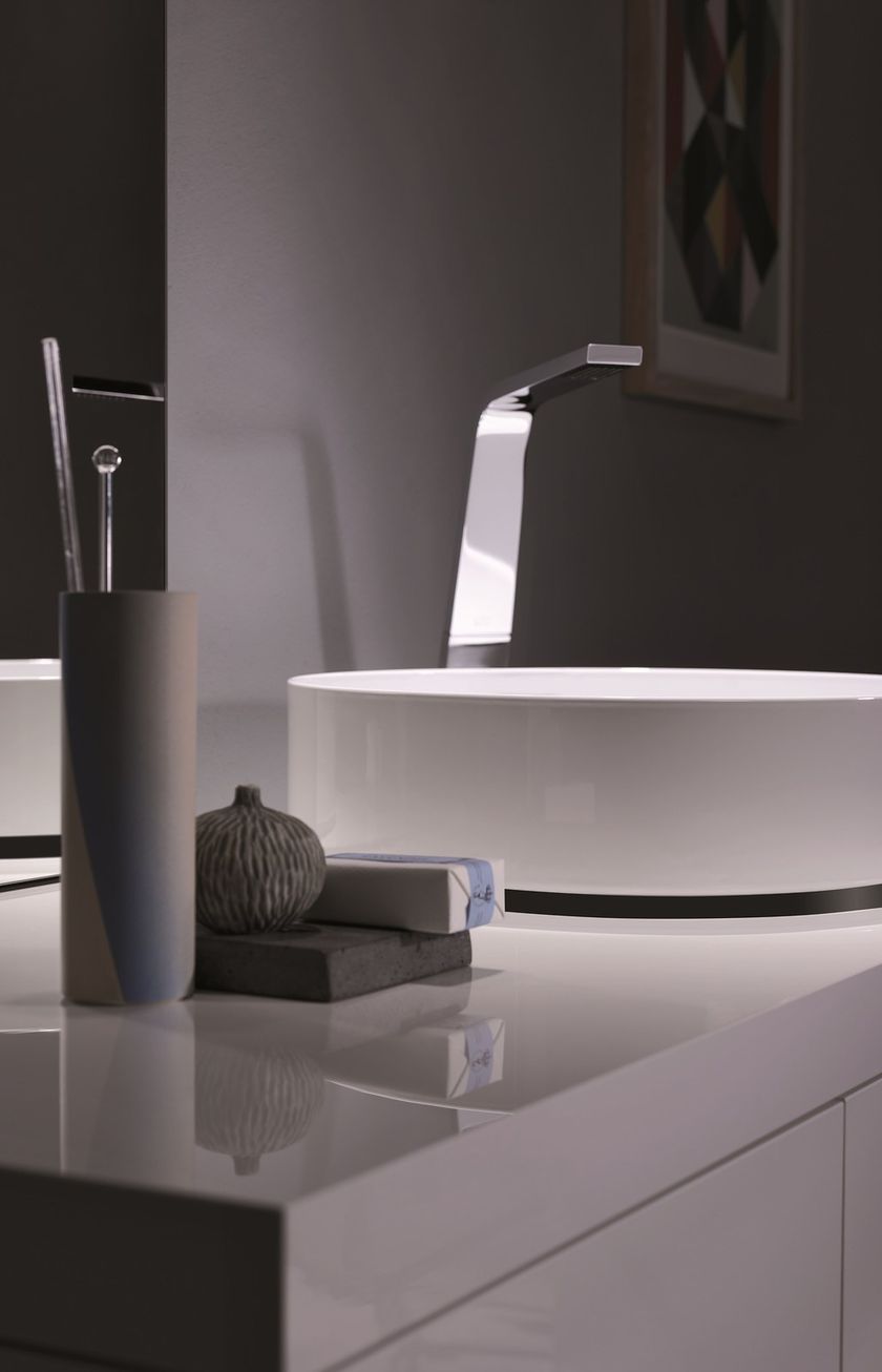 Lavabo soprapiano in acciaio vetrificato AB.KE400 - Alape