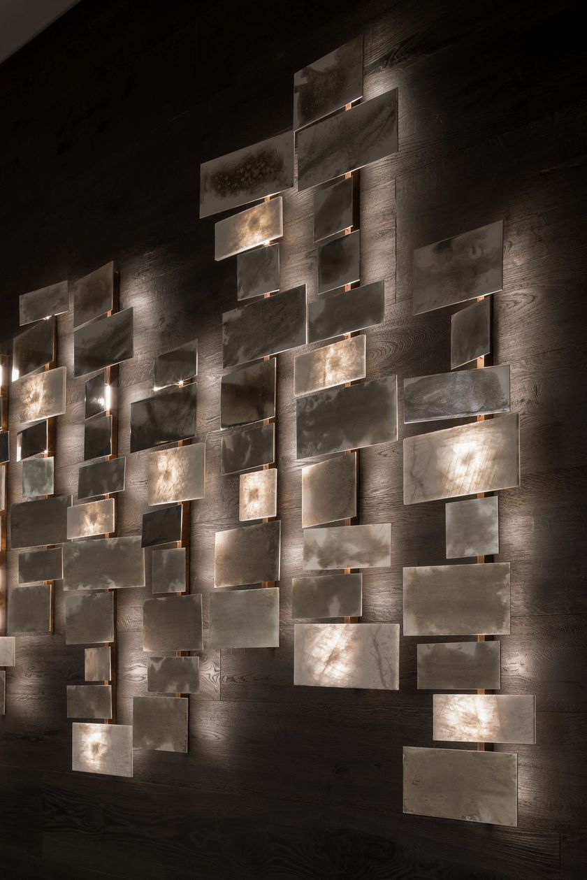 Dimmable Crystal Stone® wall lamp ABACO By Henge design Massimo Castagna