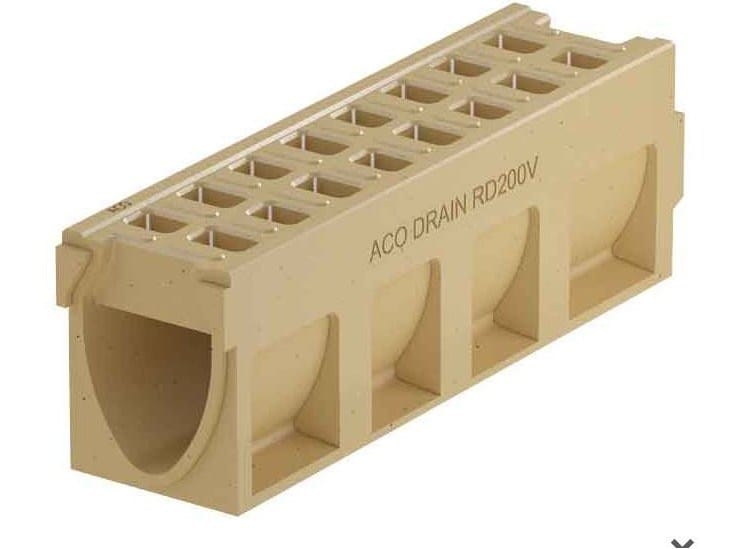 ACO DRAIN® MONOBLOCK RD 200 V Canale di drenaggio in calcestruzzo polimerico By ACO
