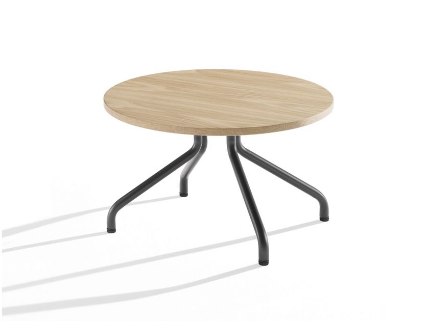 AD.DA Round wooden coffee table with metal legs By B-LINE | design ...