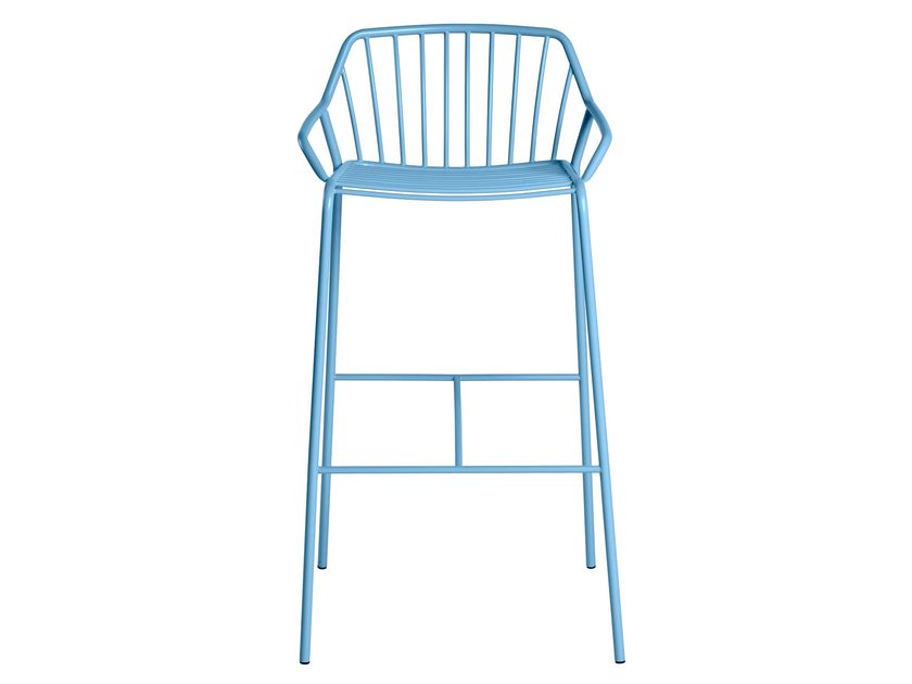 ADA Metal stool with footrest with back By CaStil | design AtelierNanni