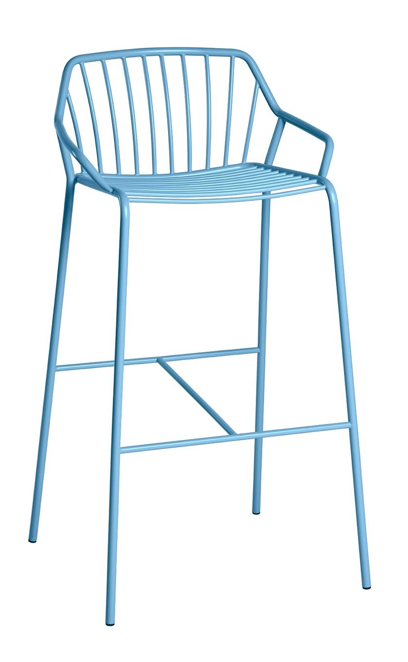 ADA Metal stool with footrest with back By CaStil | design AtelierNanni