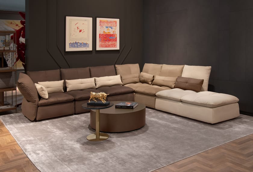 ADEMO Low round wooden coffee table By Formitalia