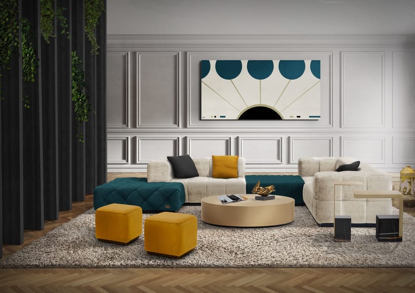 ADEMO Low round wooden coffee table By Formitalia