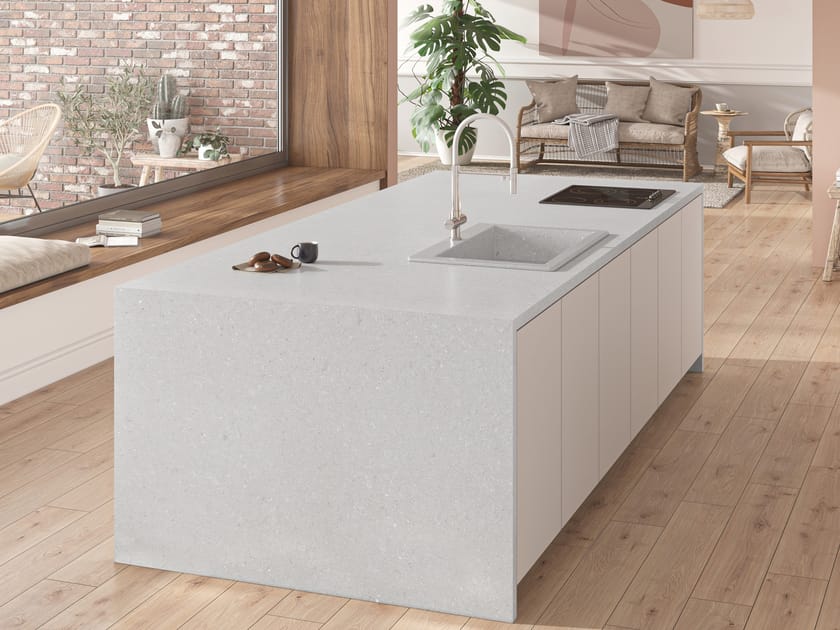 Top cucina in quarzo effetto cemento AEGEAN GREY By Quantra Quartz